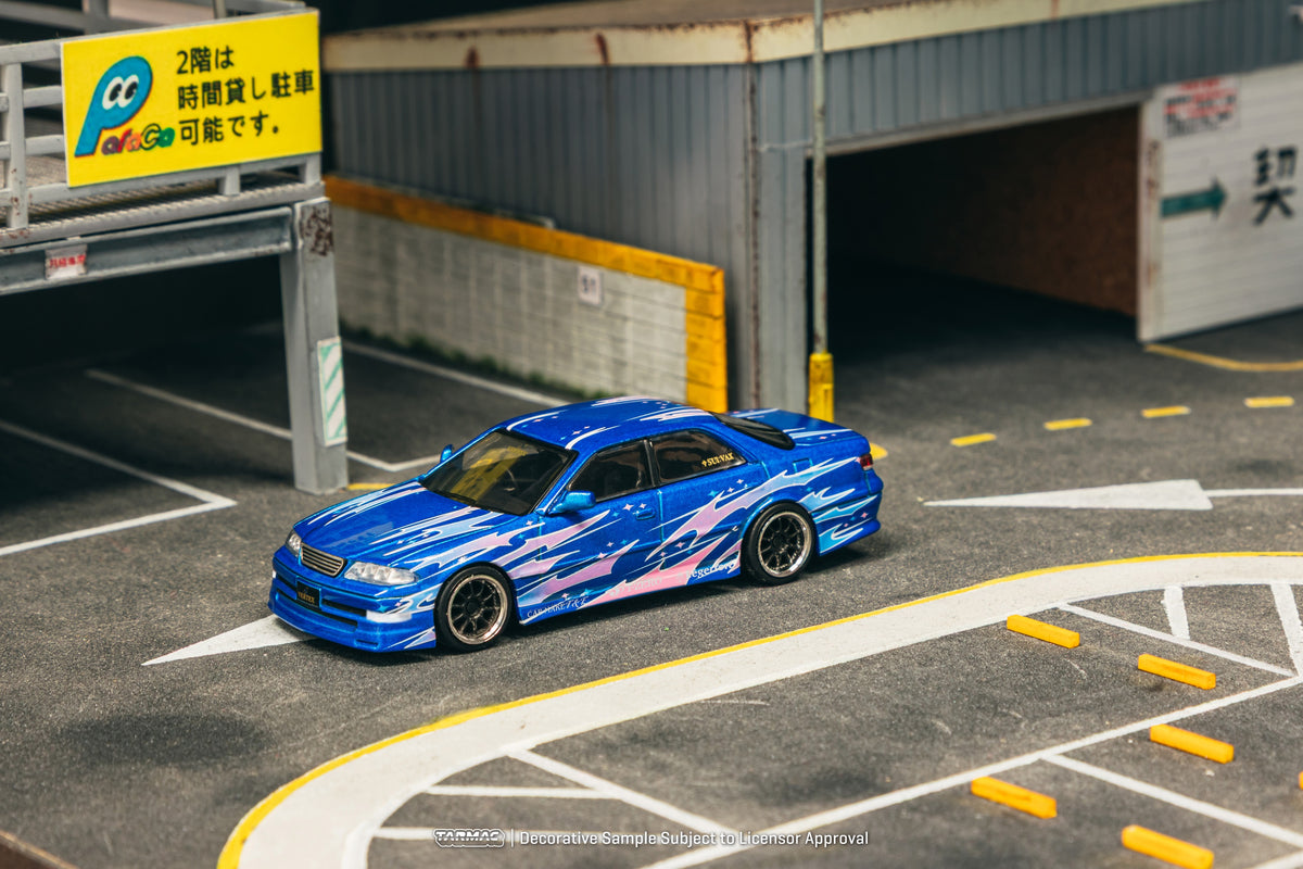 Tarmac Works 1/64 VERTEX Toyota Mark II JZX100 Blue Metallic Model ...